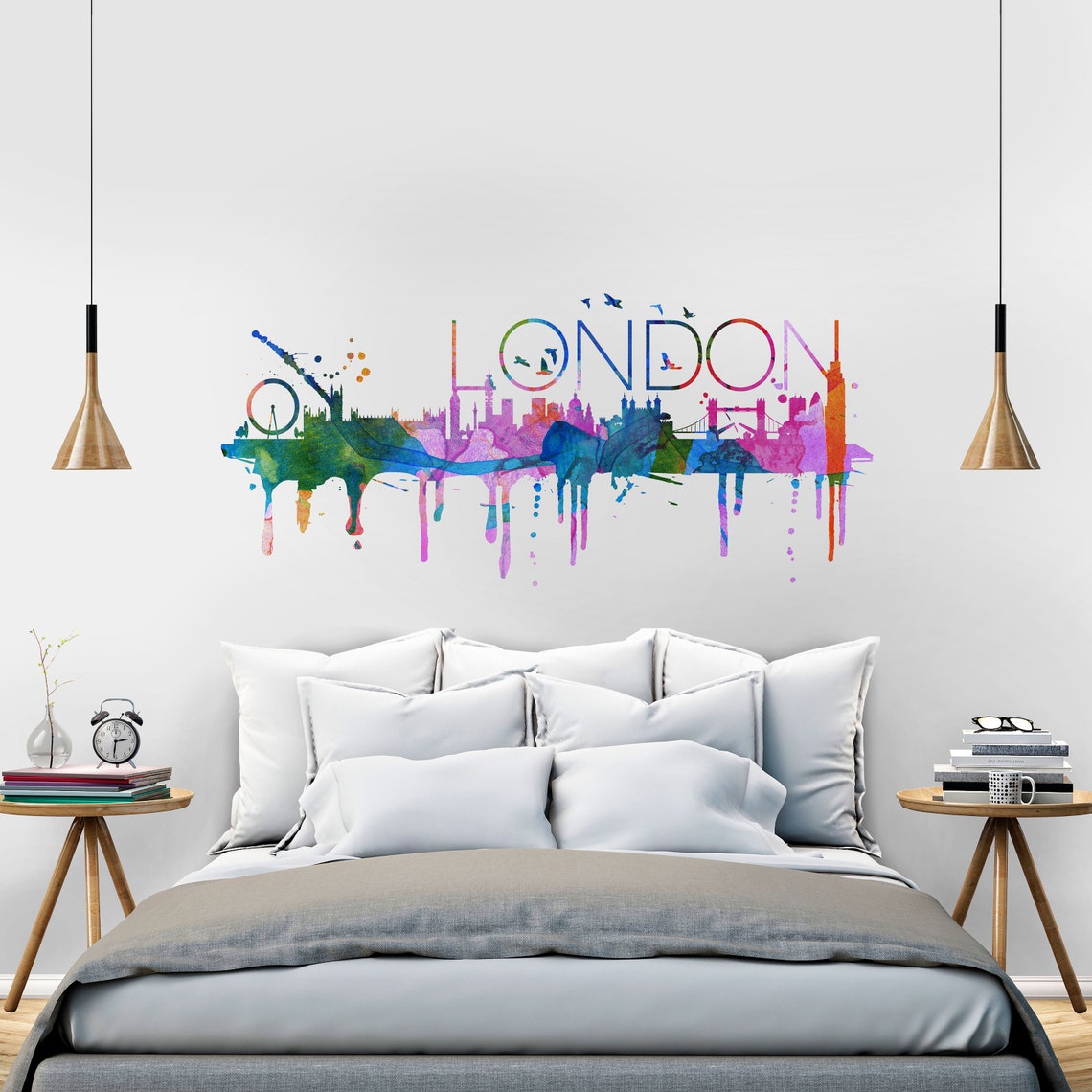London Skyline London Cityscape Decal London Office Art - Etsy
