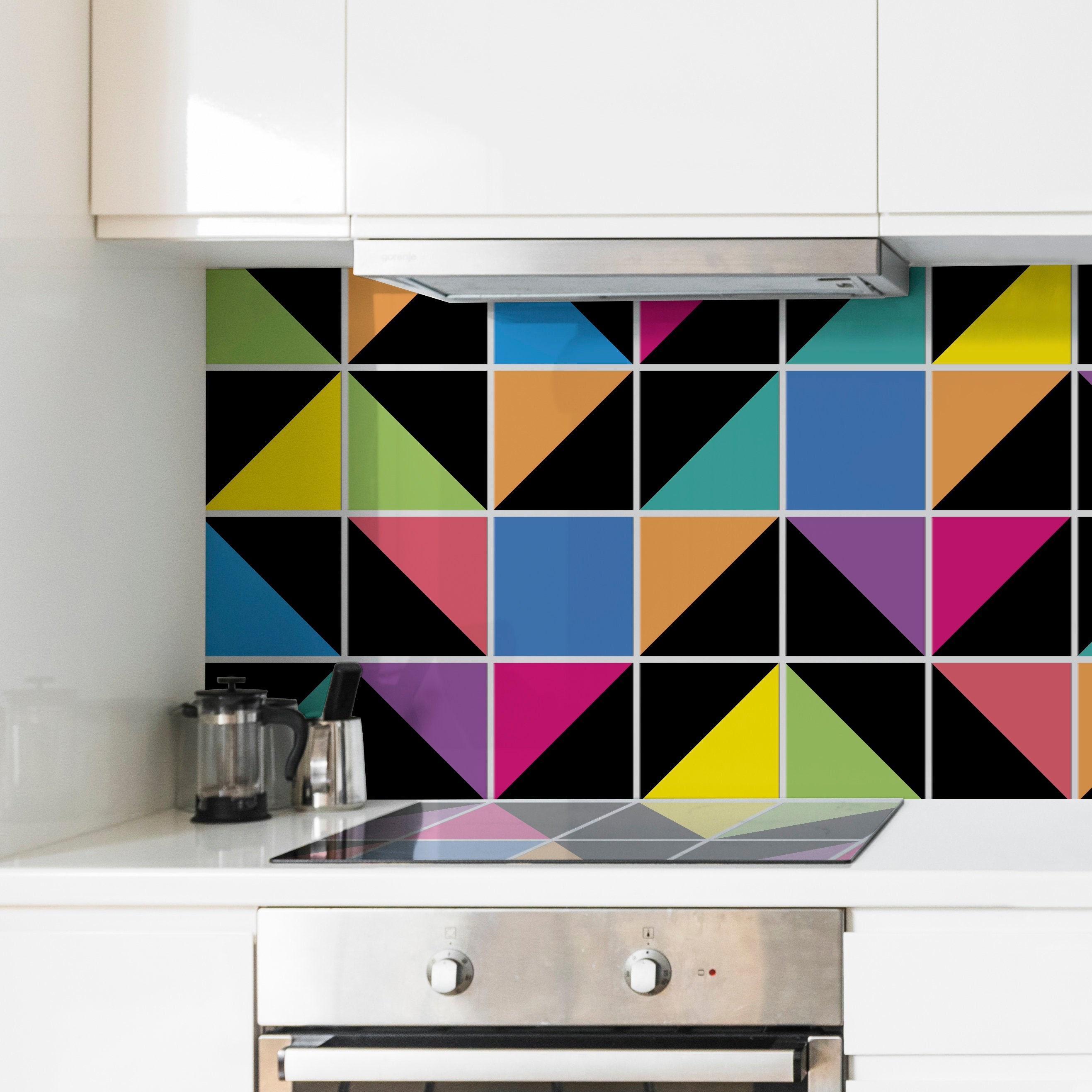 Peel and Stick Tile Geometric Mid Century Carrelage | Etsy