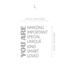 You Are Amazing Wall Vinyl Decal, Positive Affirmations for Classroom ...