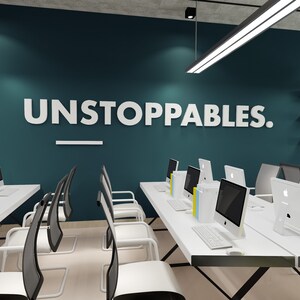 Unstoppables, Office, Wall, Art, 3D, Typography, Decor, PVC ...