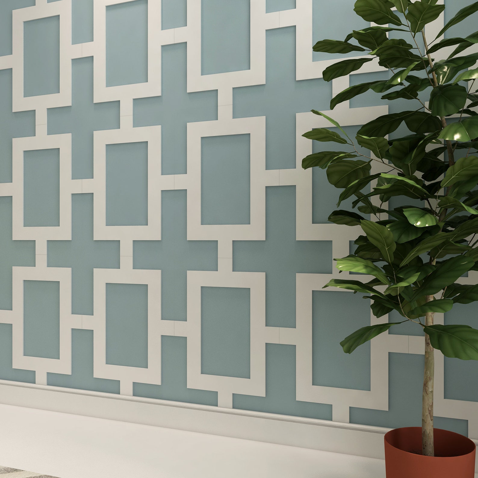 Mid Century Modern Wall Paneling, Wall Accent Molding, 3D Decorative ...