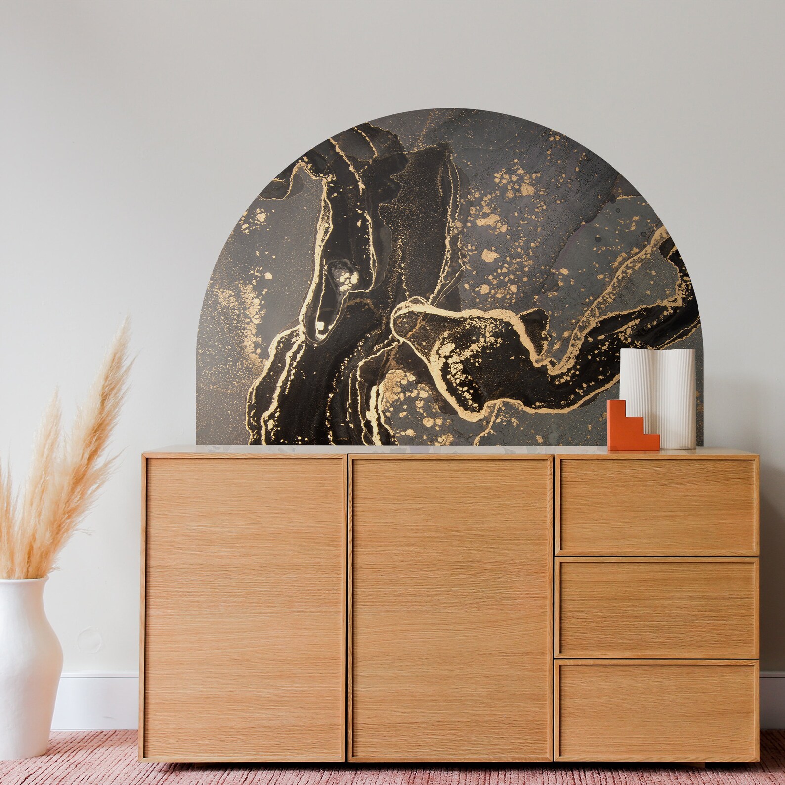 Arch Dark and Gold Abstract Wall Decal Bed Size Arch Sticker - Etsy