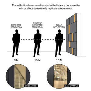 Black and Gold Mirror Decorative Panels, 3D Wall Panels, 1 or 4 Panels ...