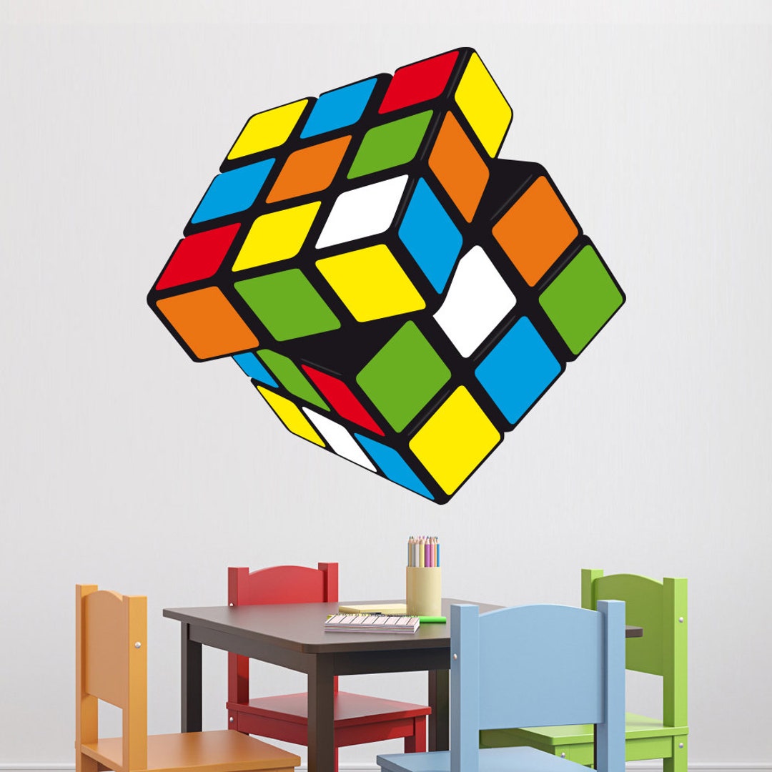 Rubiks Cube Decal Rubiks Cube Decor Rubiks Cube Art - Etsy