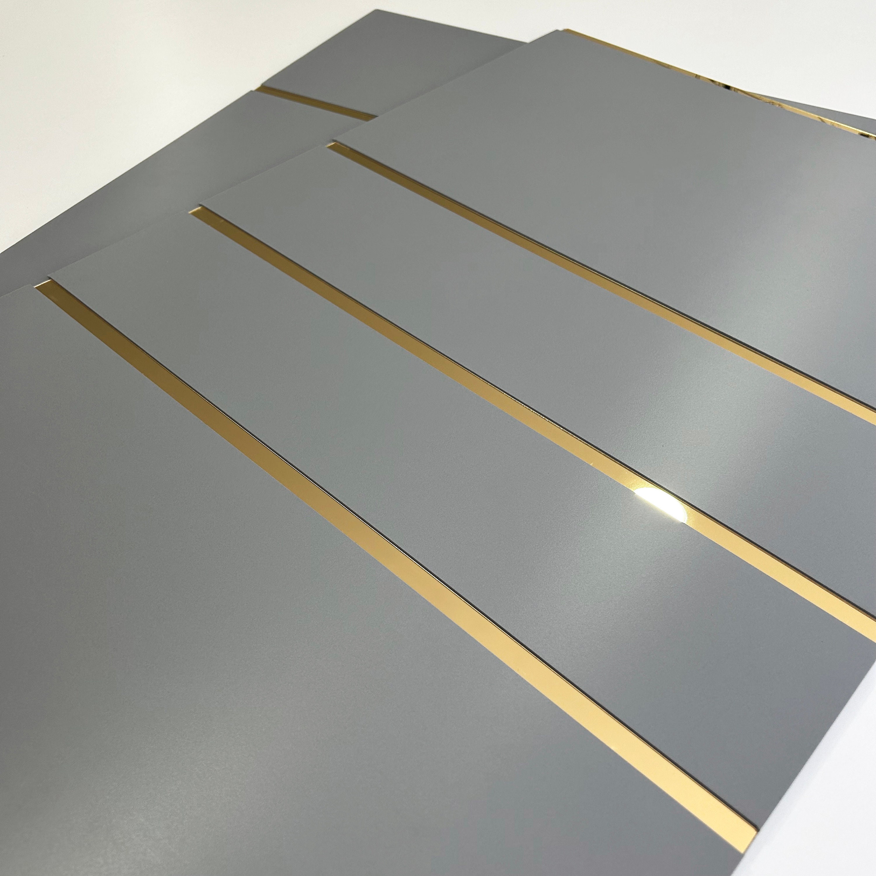 Grey and Gold Mirror Decorative Panels, 3D Wall Panels, 1 or 4 Panels ...