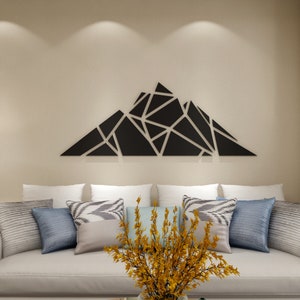 Mountains Polygonal Wall Art, Geometric Mountain Decor, Geometric ...