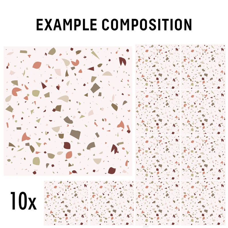 Red White Terrazzo Tile Stickers Peel & Stick Tiles for - Etsy