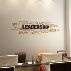 Leadership Sign, Office Decor, Leader Quote Office Vinyl Decor ...