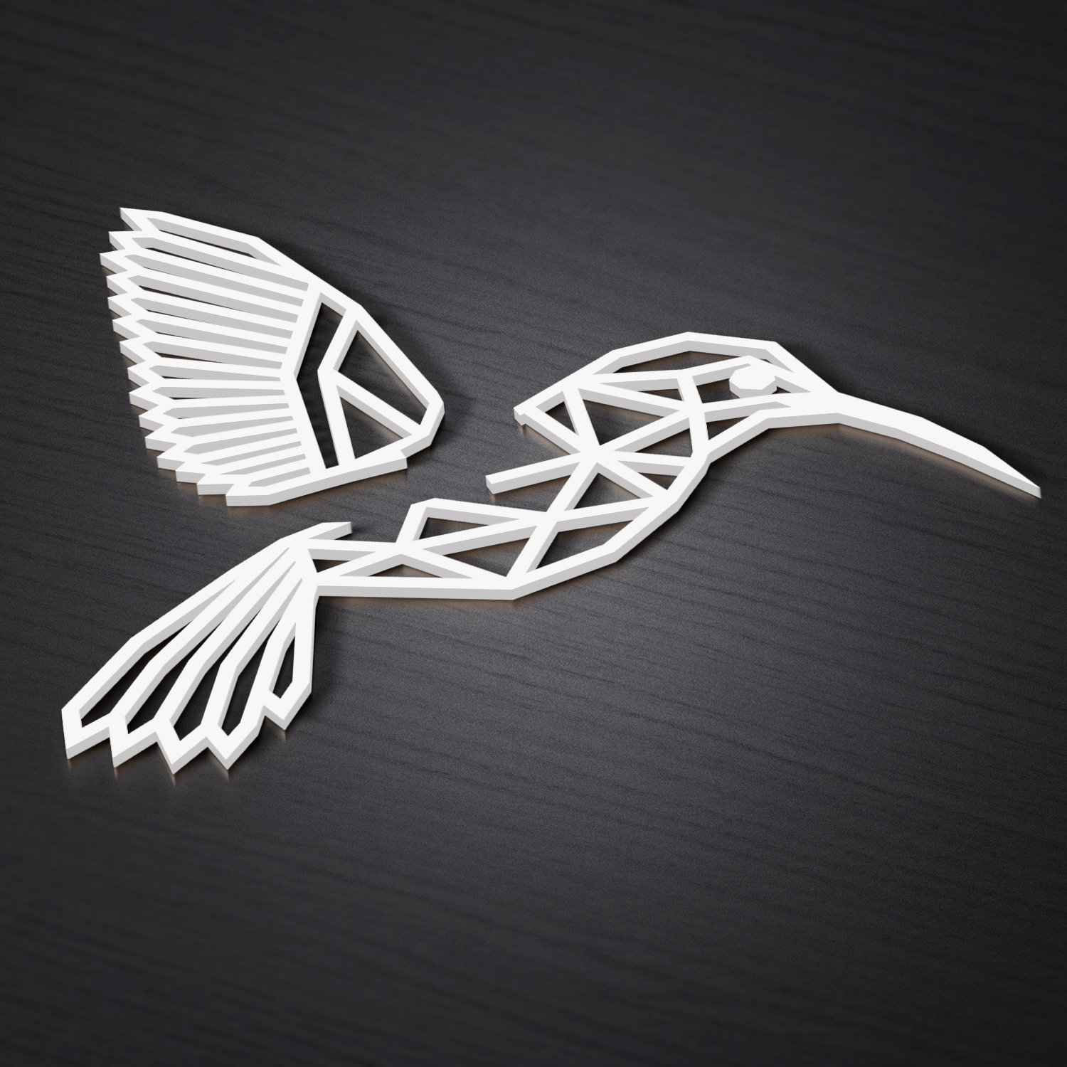 Colibrí geométrico Pájaro geométrico Arte geométrico 3D | Etsy