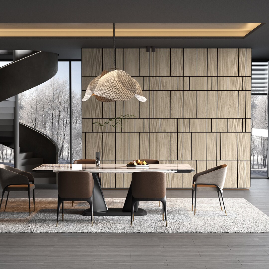 Light Wood Decorative Panels, Modular 3D Wall Panels, Living Room ...