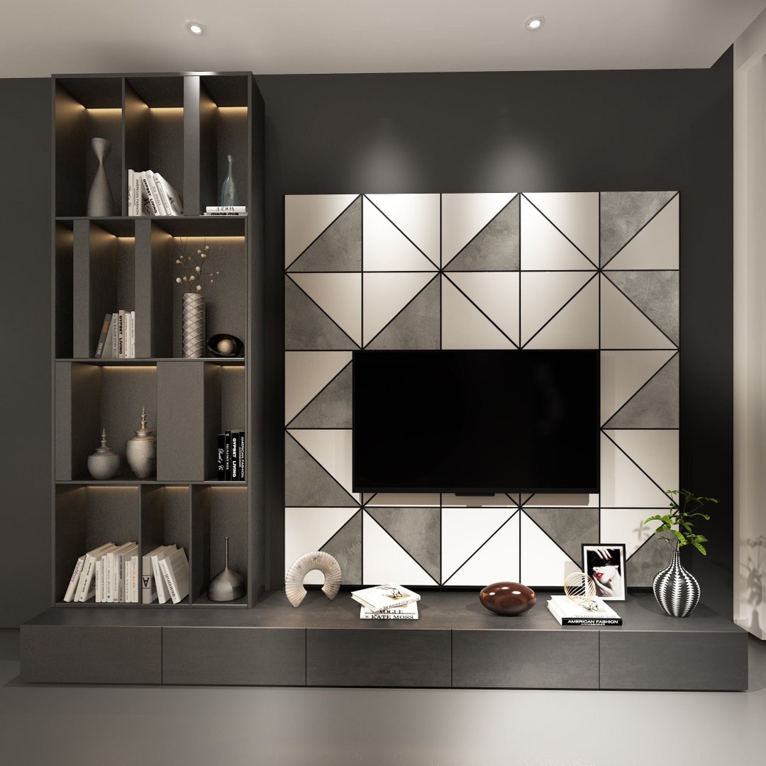 White and Concrete Decorative Panels, 3D Wall Panels, Modern Wall ...