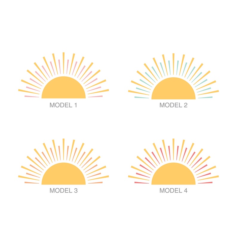 Rising Sun Wall Decal Half Sun Scandinavian Nursery Boho - Etsy