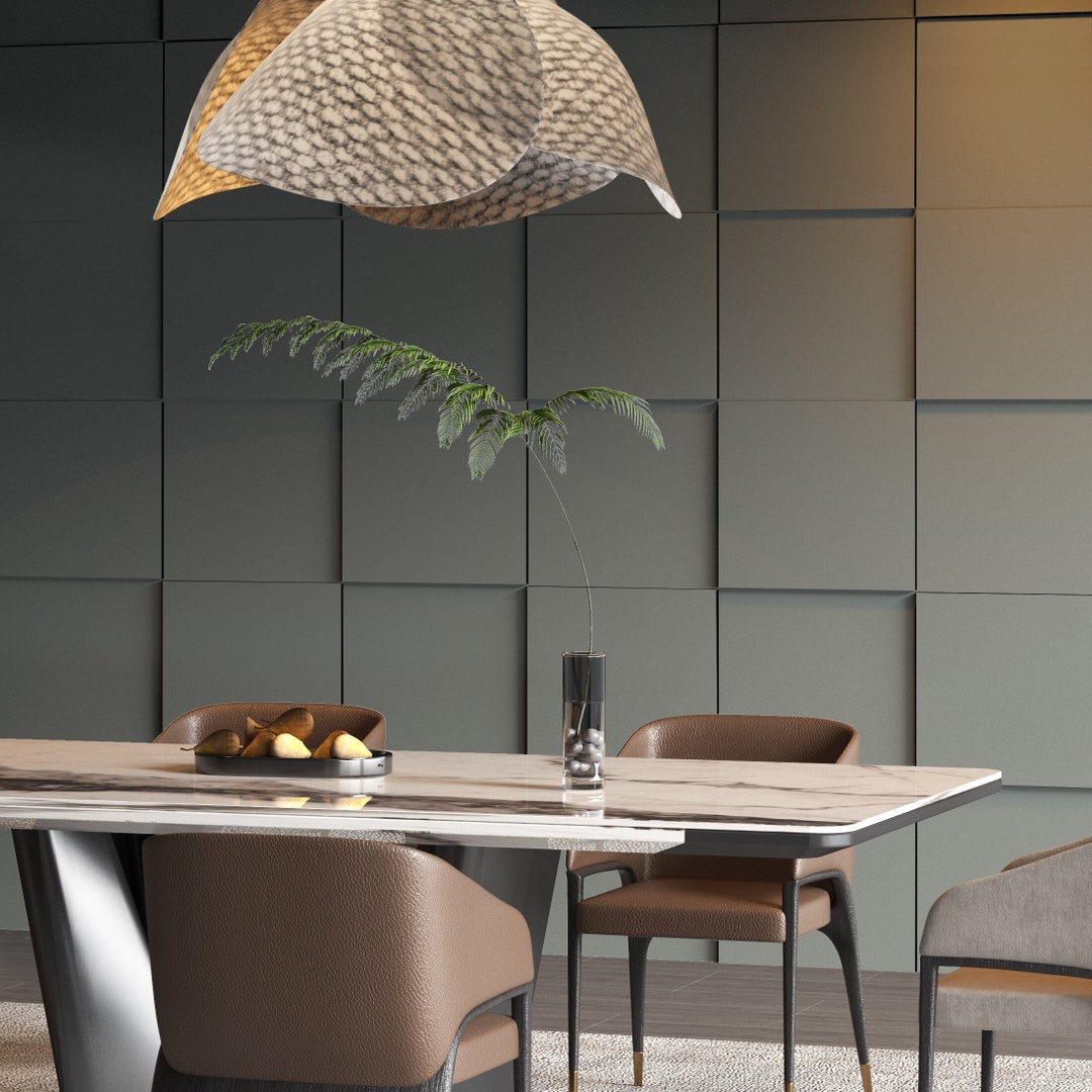 Middle Grey Modular Squares, 3D Decorative Wall Panels, Easy ...