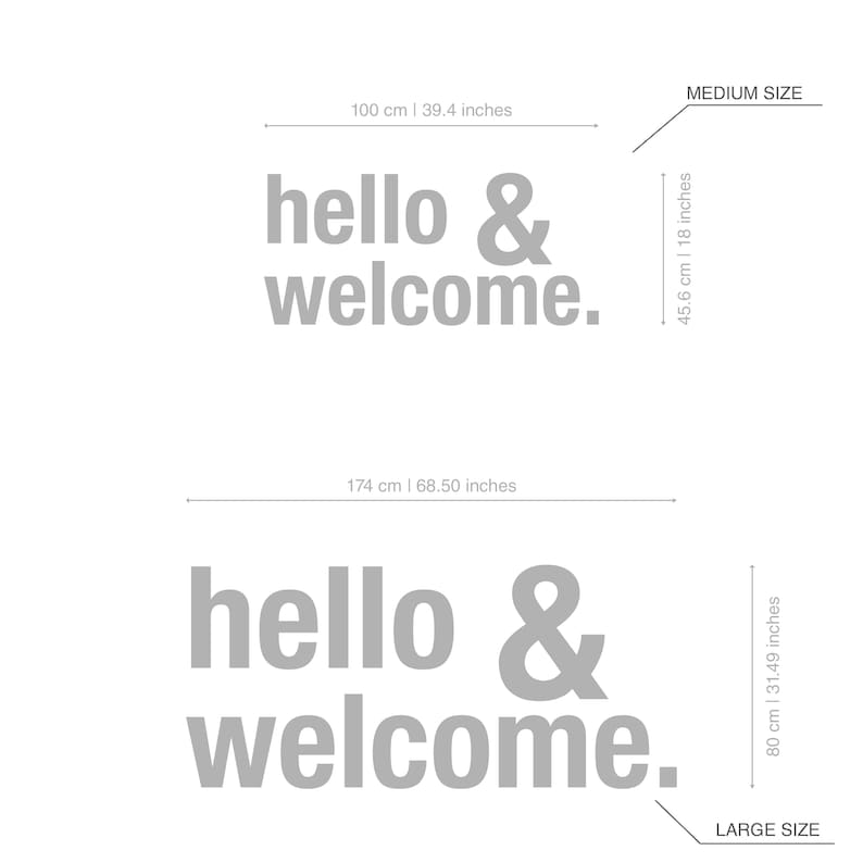 Hello & Welcome, Office, Wall, Art, Decor, 3D, PVC, Typography ...