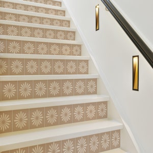 Beige Boho Flower Tile Stickers, Suitable for Wall and Floor, Peel ...