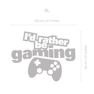I'd Rather Be Gaming, Gaming Decor, Gaming Wall Decal, Decal Sticker ...