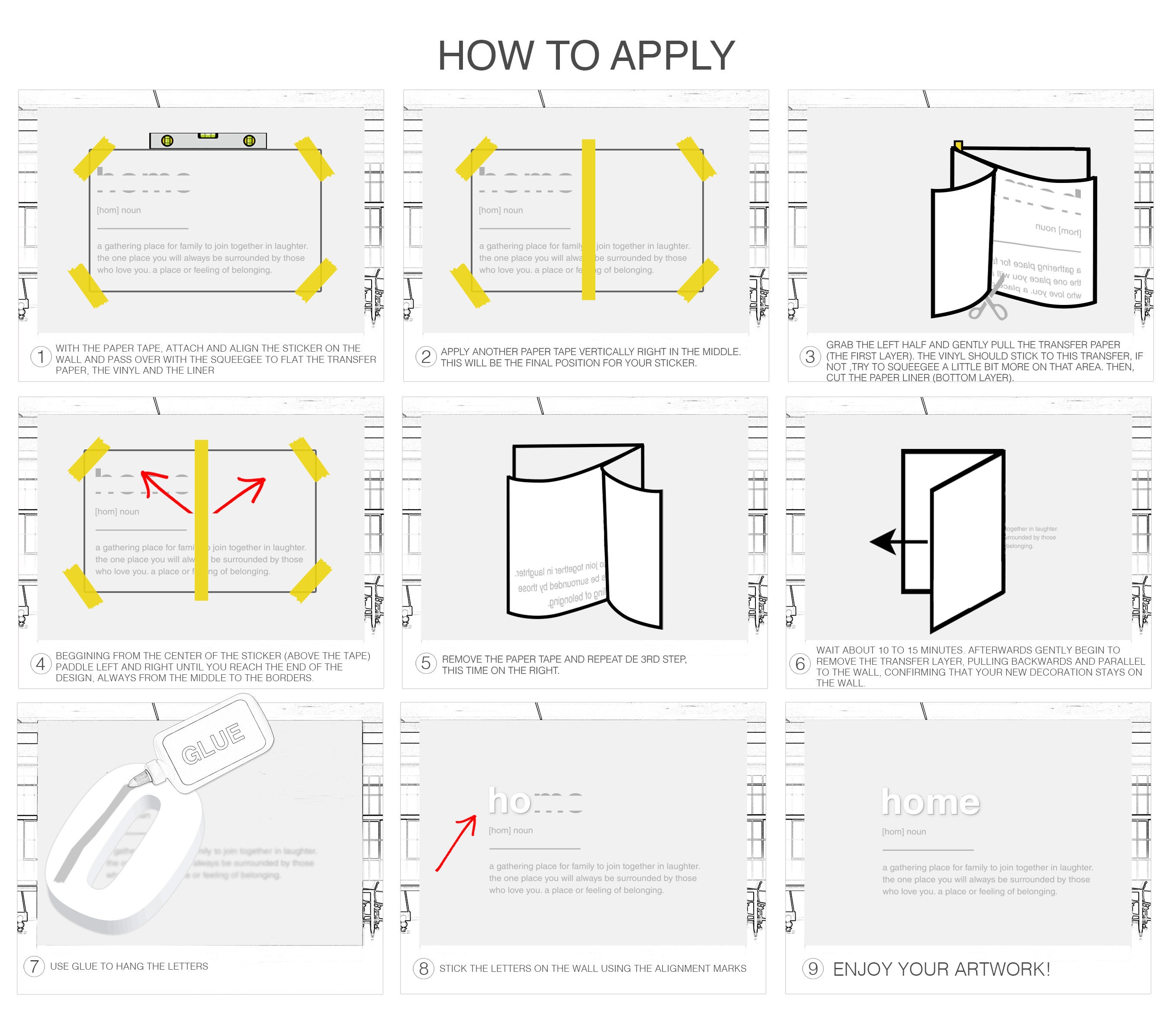 Home Definition Sign - Wall Decal - Wall Sticker - Wall Art - Wall ...
