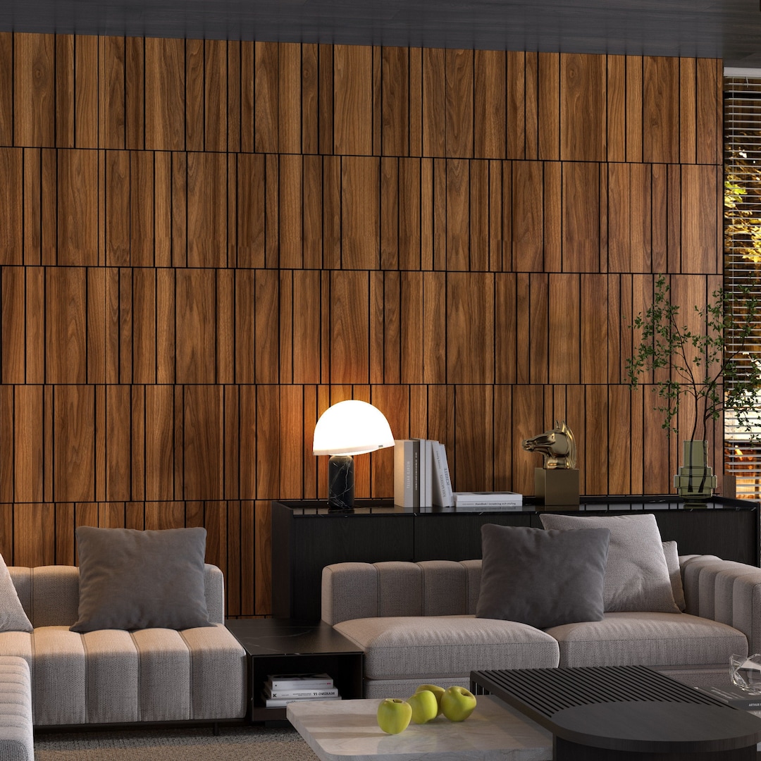 Dark Wood Decorative Panels, 3D Wall Cladding, Accent Wall Design ...