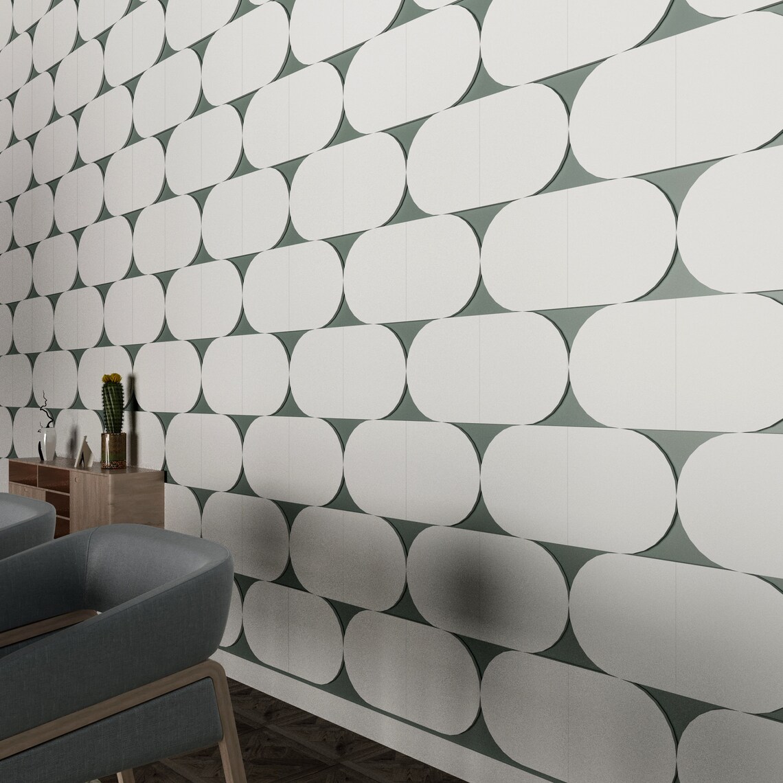 3D Half Circles Wall Panels, Wall Paneling Mid Century, Paintable Wall ...