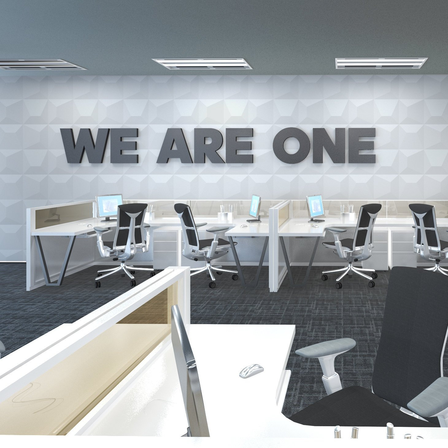 Office Wall Teamwork Inspiration - Dimensional Letters - We Are One ...