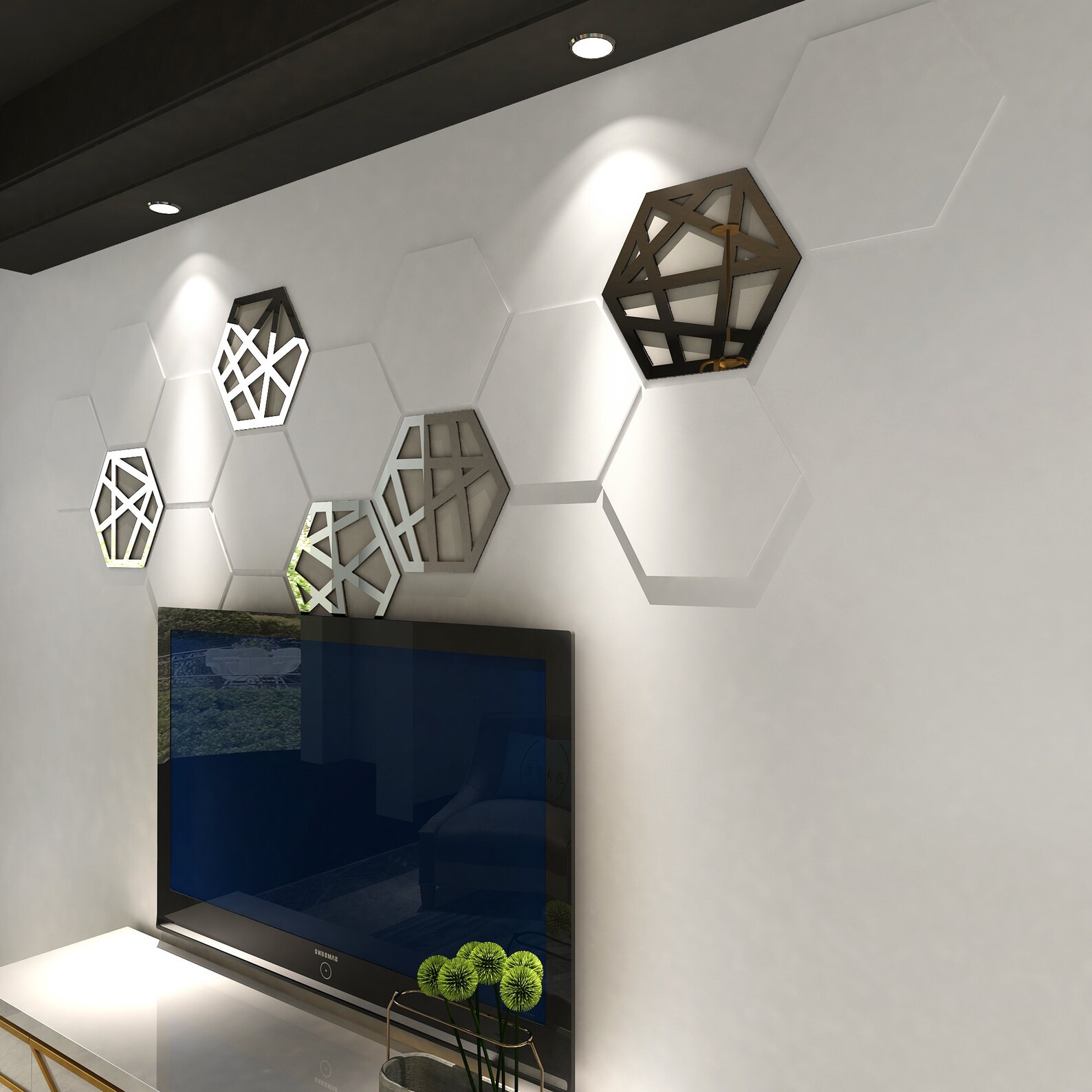 Hexagons Wall Panels 3D Wall Decor Polygon Wall Art - Etsy Canada