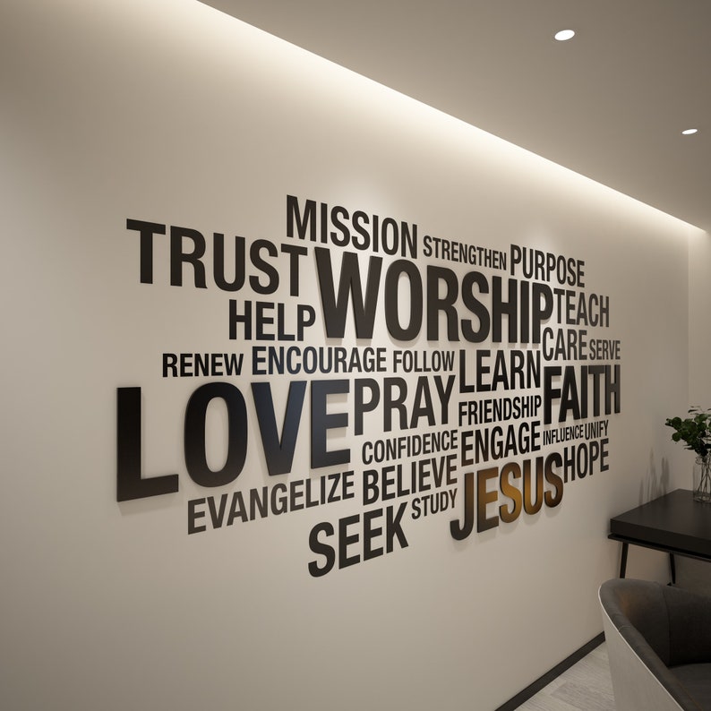 Worship Pray Love Religious Wall Sign Religious Wall Sign - Etsy