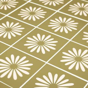 Green Flower Tile Decals, Olive Boho Flower Tile Stickers, Peel & Stick ...