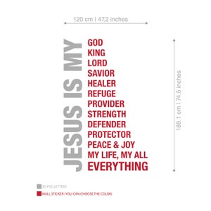 Jesus is My, Religious Wall Sign, Christian Wall Words, Church ...
