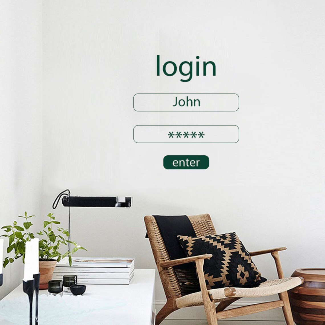 Login and Password Wall Sticker Login and Password Door - Etsy