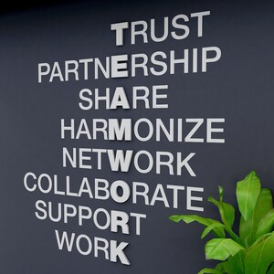 Teamwork Crosswords, Office Wall Art Decor, Teamwork Dimensional ...
