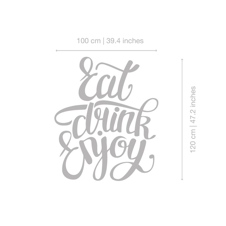 Eat Drink Enjoy Wall Art Wall Decal Wall Sticker Wall | Etsy