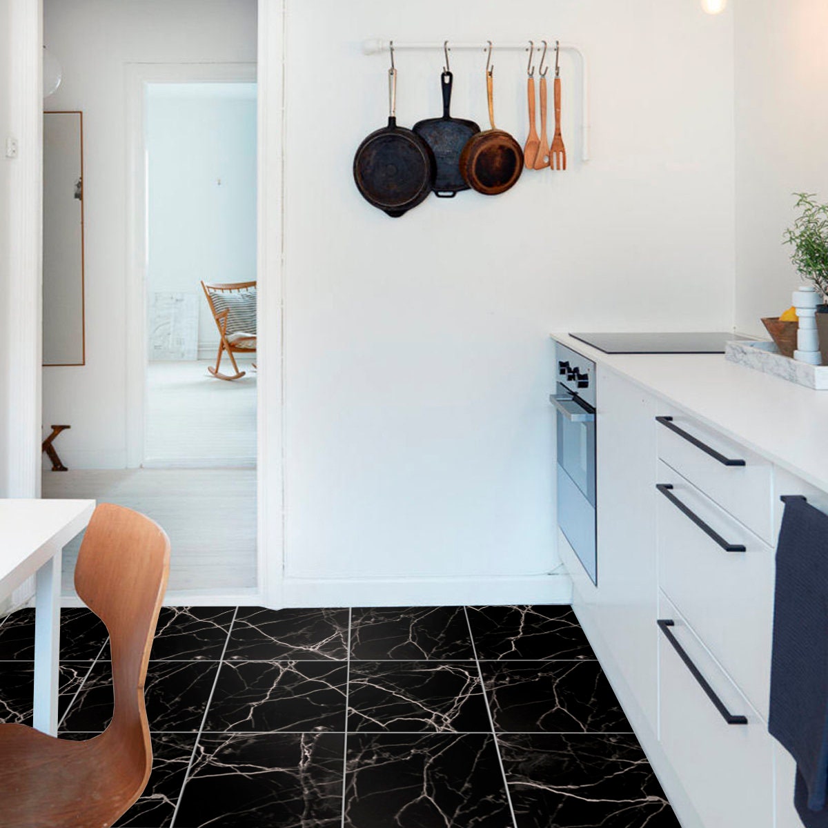 Black Marble Tile Sticker Black Granite Tile Sticker | Etsy