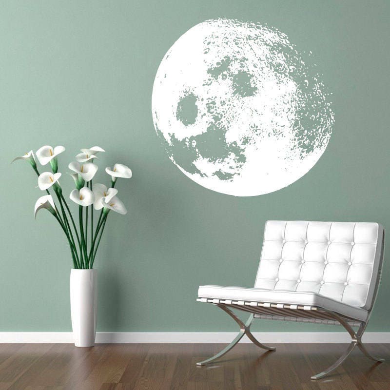 Moon Decal Moon Home Decor Sticker Customize Moon Color | Etsy