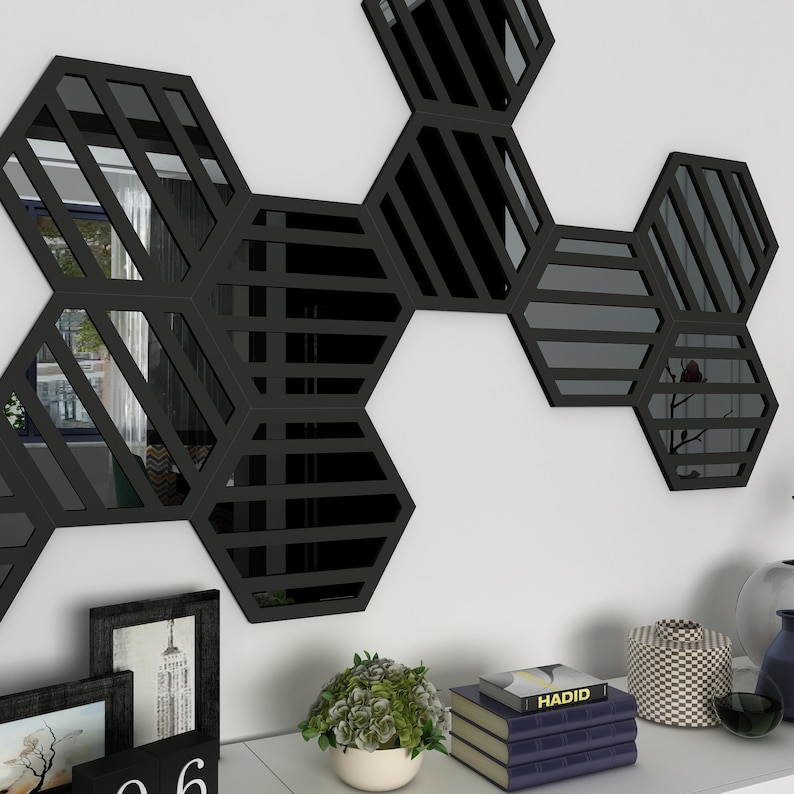 Hexagons PVC and Mirror Wall Panels 3D Wall Decor Decorative - Etsy