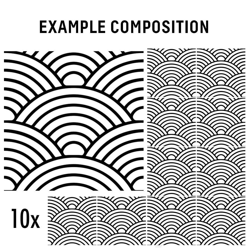 Japanese Waves Seamless Pattern Tile Stickers Fireplace | Etsy Canada