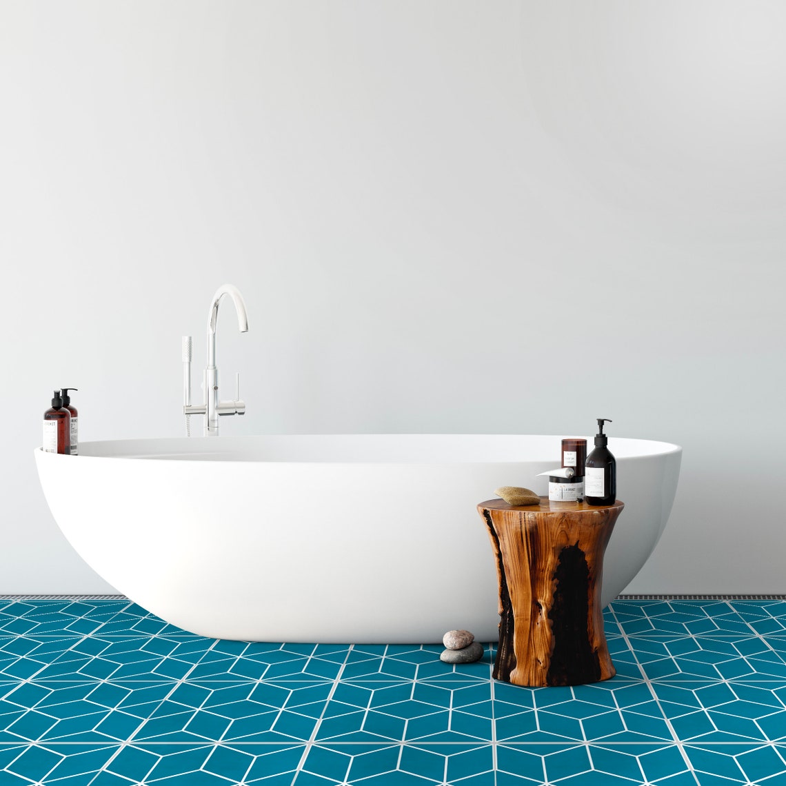 Blue Modern Tile Stickers Mosaic Suitable for Wall and | Etsy