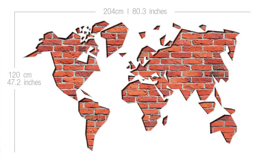 World Map Bricks Bricks World Map Map Decals World Map | Etsy