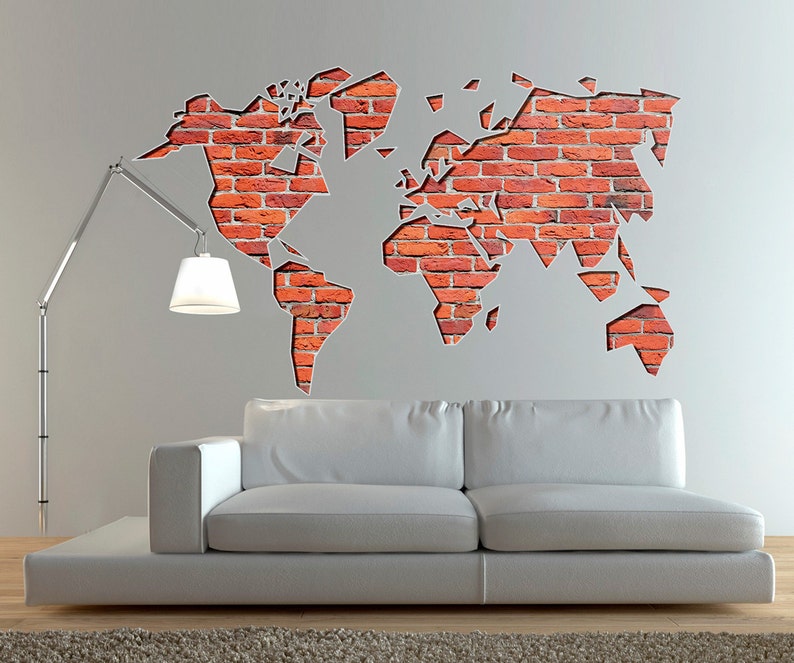 World Map Bricks Bricks World Map Map Decals World Map | Etsy