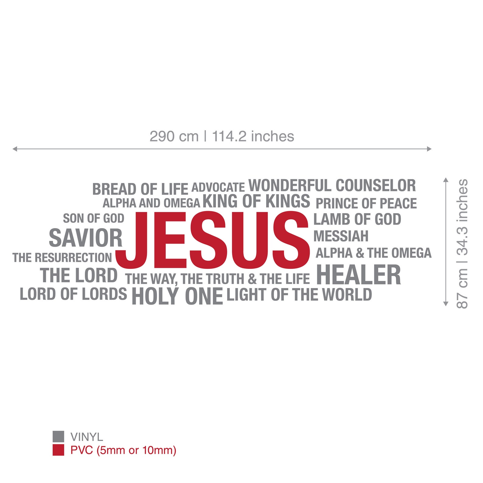 Jesus Wordcloud, Religious Wall Sign, Christian Wall Words, Church ...