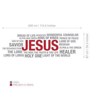 Jesus Wordcloud, Religious Wall Sign, Christian Wall Words, Church ...