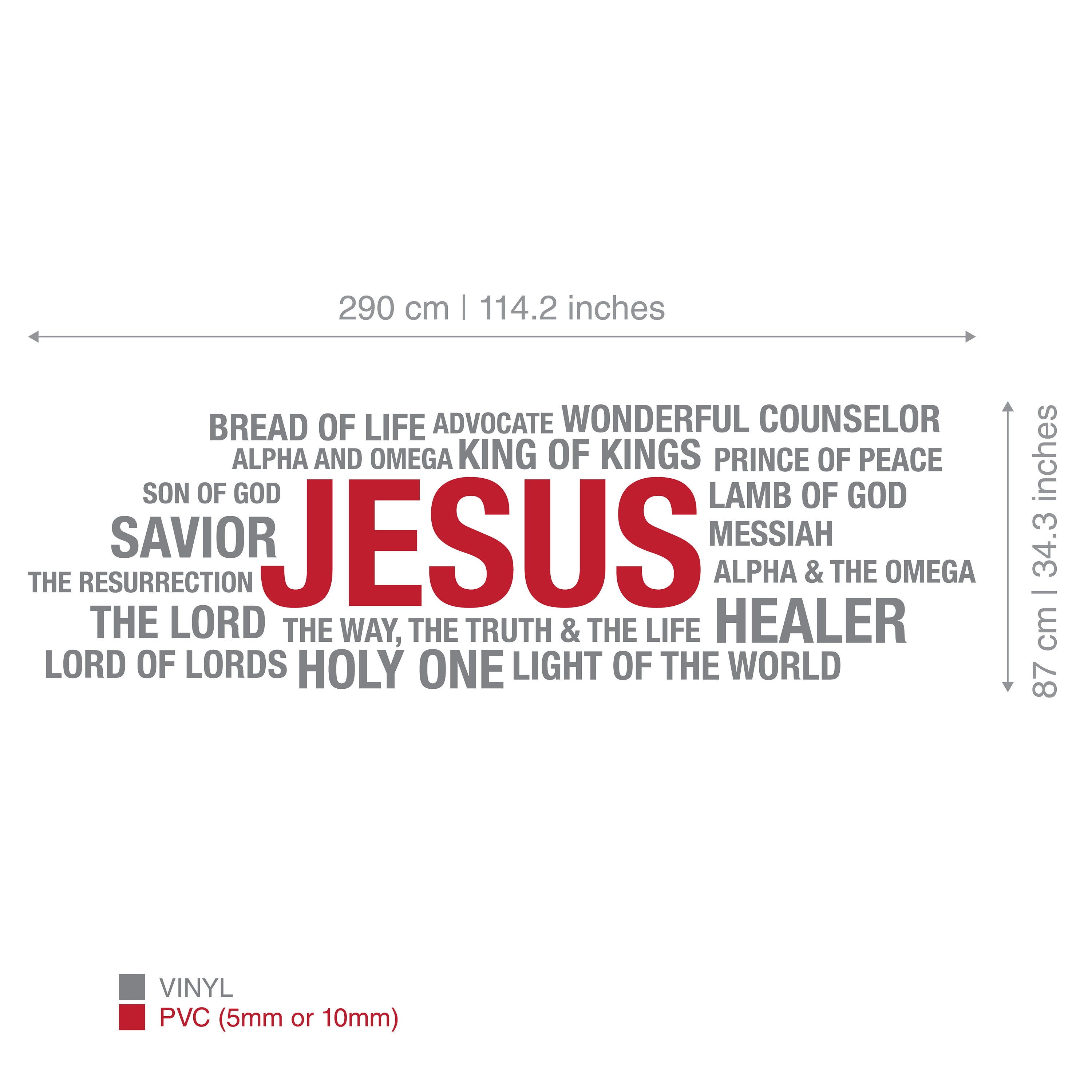 Jesus Wordcloud, Religious Wall Sign, Christian Wall Words, Church ...