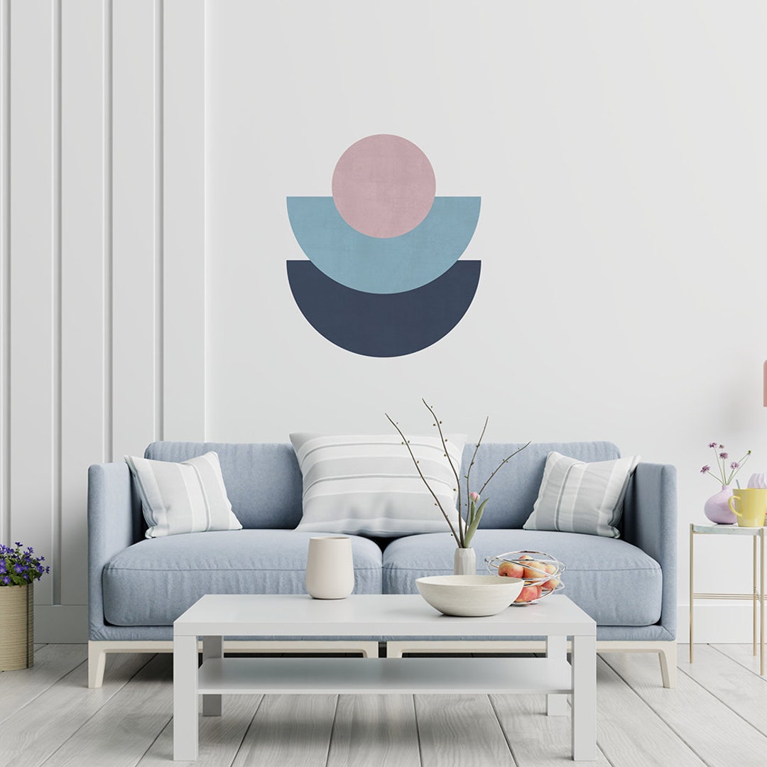 Abstract Shapes, Mid Century Art Interior Decor, Abstract Wall Decal ...