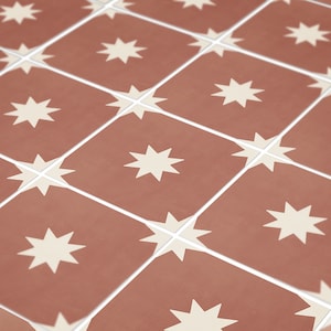 Red Earth Stars Tile Stickers, Suitable for Wall and Floor, Peel ...