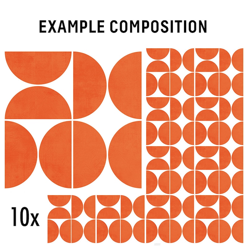 Orange Modern Circles Pattern Tile Stickers Suitable Wall and - Etsy Canada