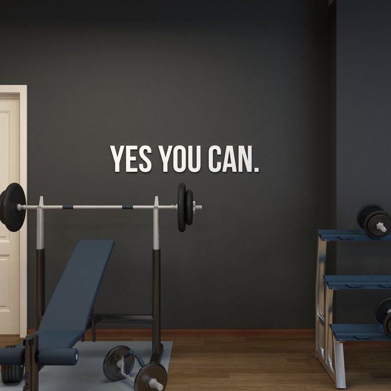 Yes You Can Gym Wall Art Training Room Gym Quote Fitness - Etsy