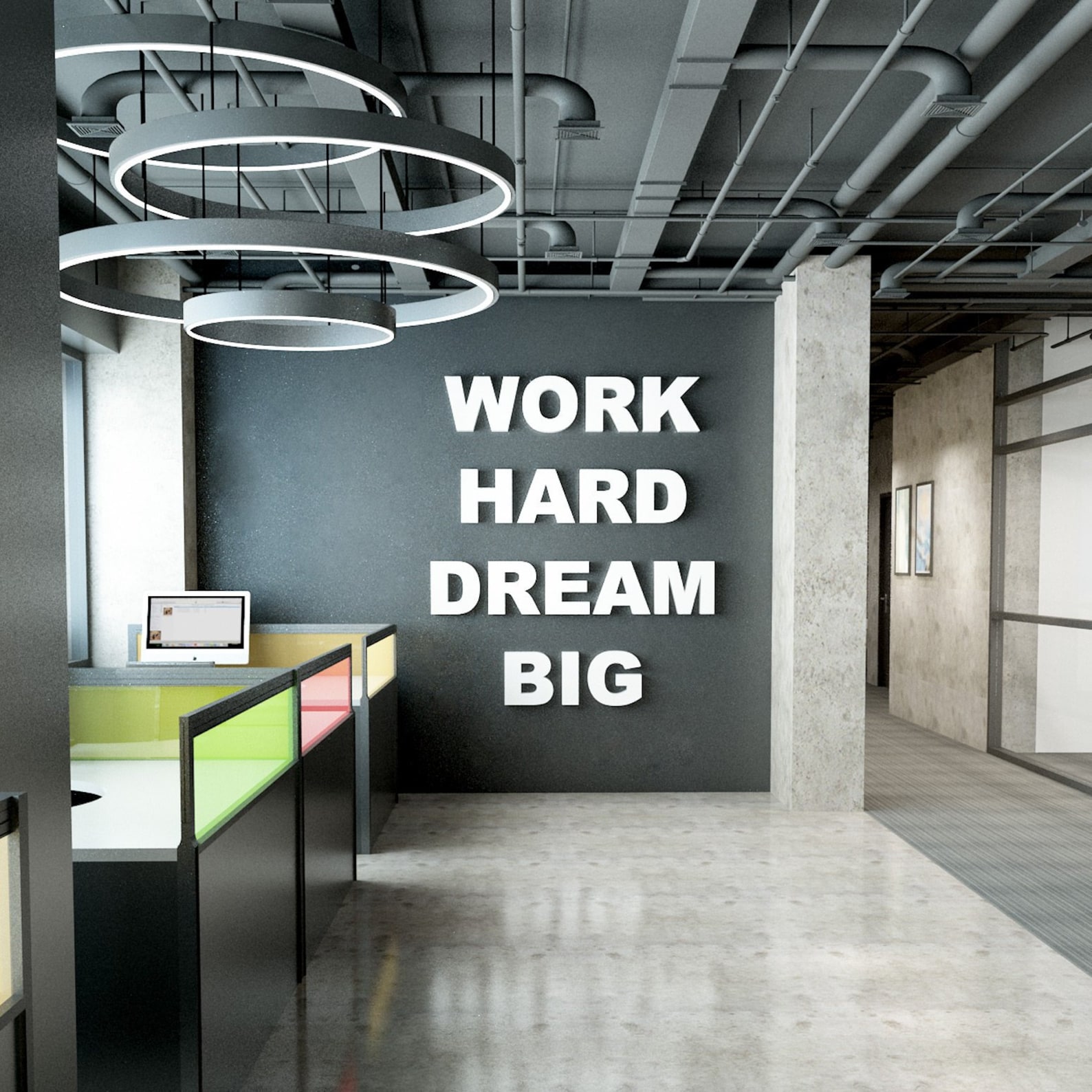 Work Hard, Dream Big, Dimensional Quote for Office, Motivation, Wall ...
