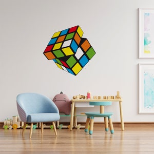 Rubiks Cube Decal, Rubiks Cube Decor, Rubiks Cube Art, Playroom Decor ...