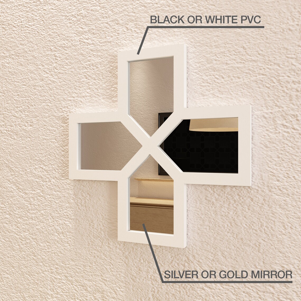 Crosses PVC and Mirror Wall Panels, 3D Wall Decor, Decorative Mirrors ...