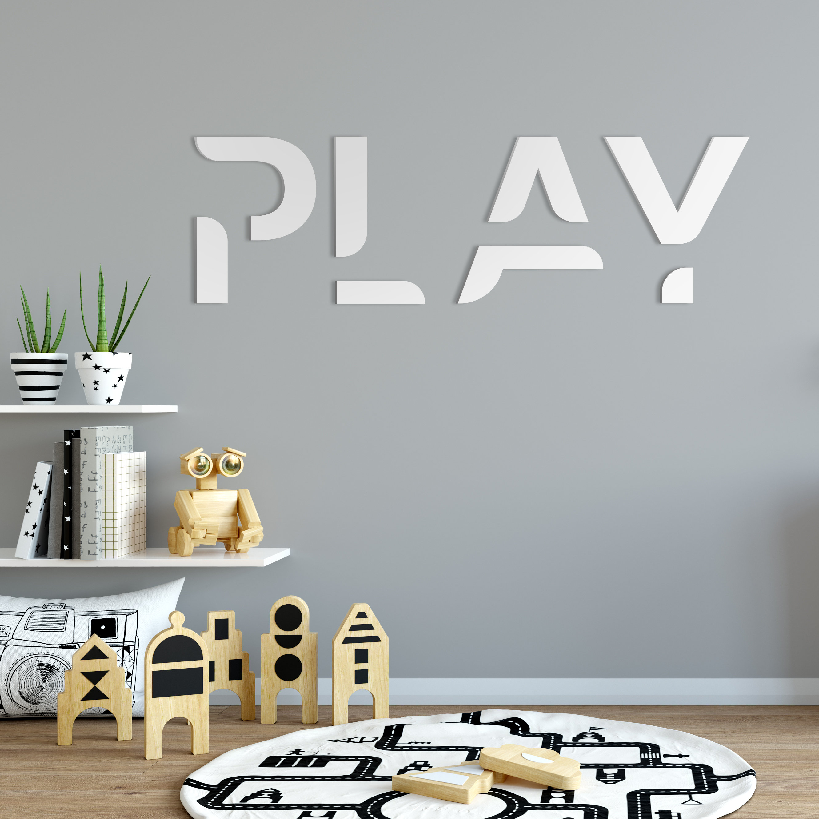 Play Sign for Playroom Nursery Wall Art 3D Bedroom | Etsy