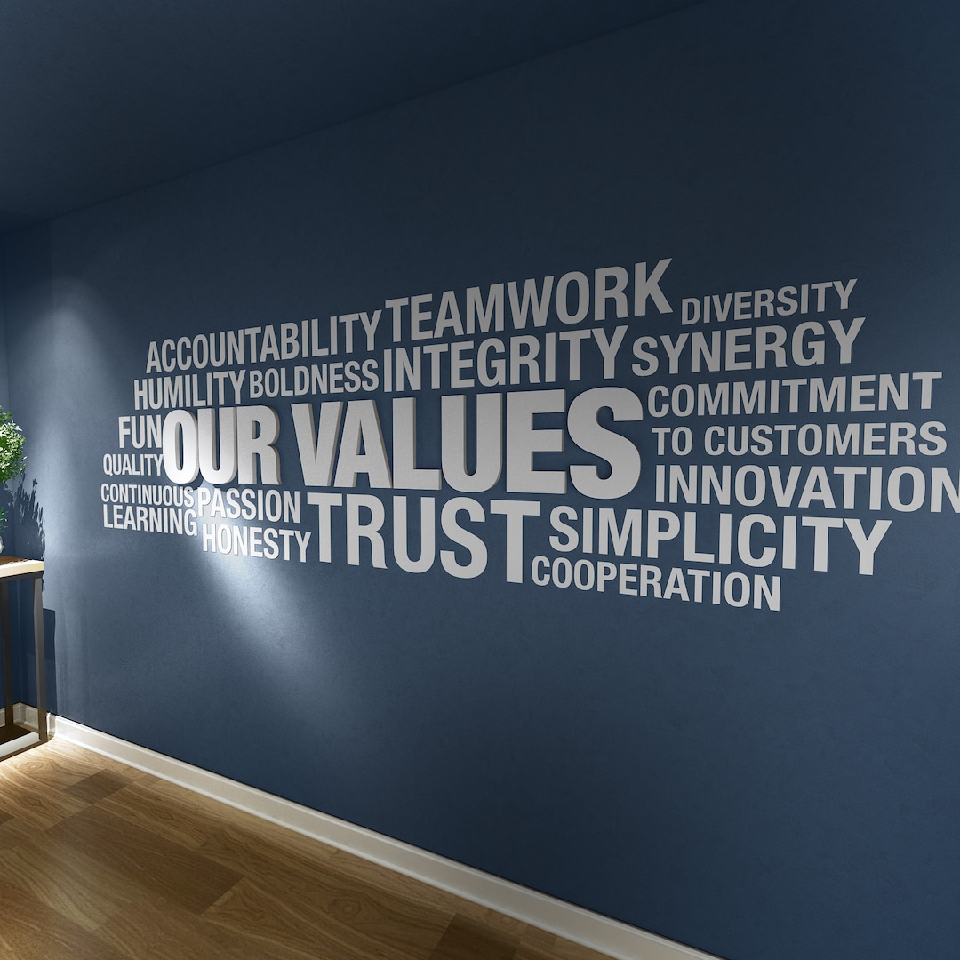 Our Values Core Values Office Motivational Office Wall Art Wall